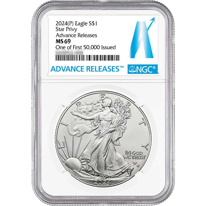 2024 (P) Silver Eagle First Star Privy Release NGC MS69 AR One of First ...