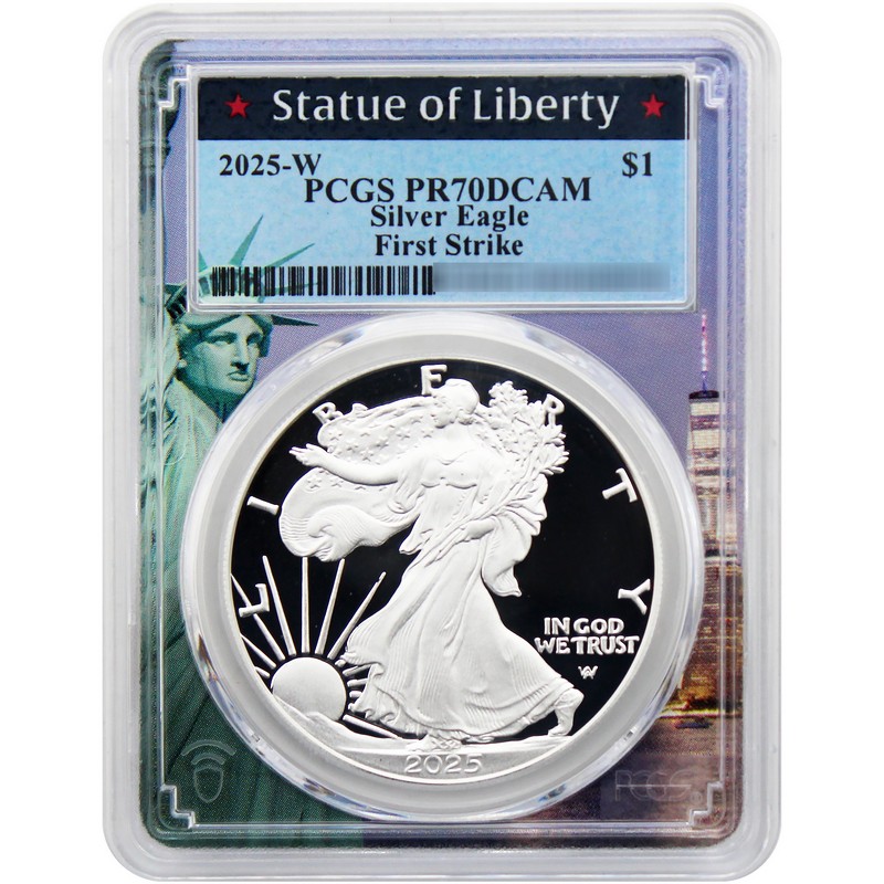 2025 W Proof Silver Eagle PCGS PR70 DCAM FS Statue of Liberty Picture ...